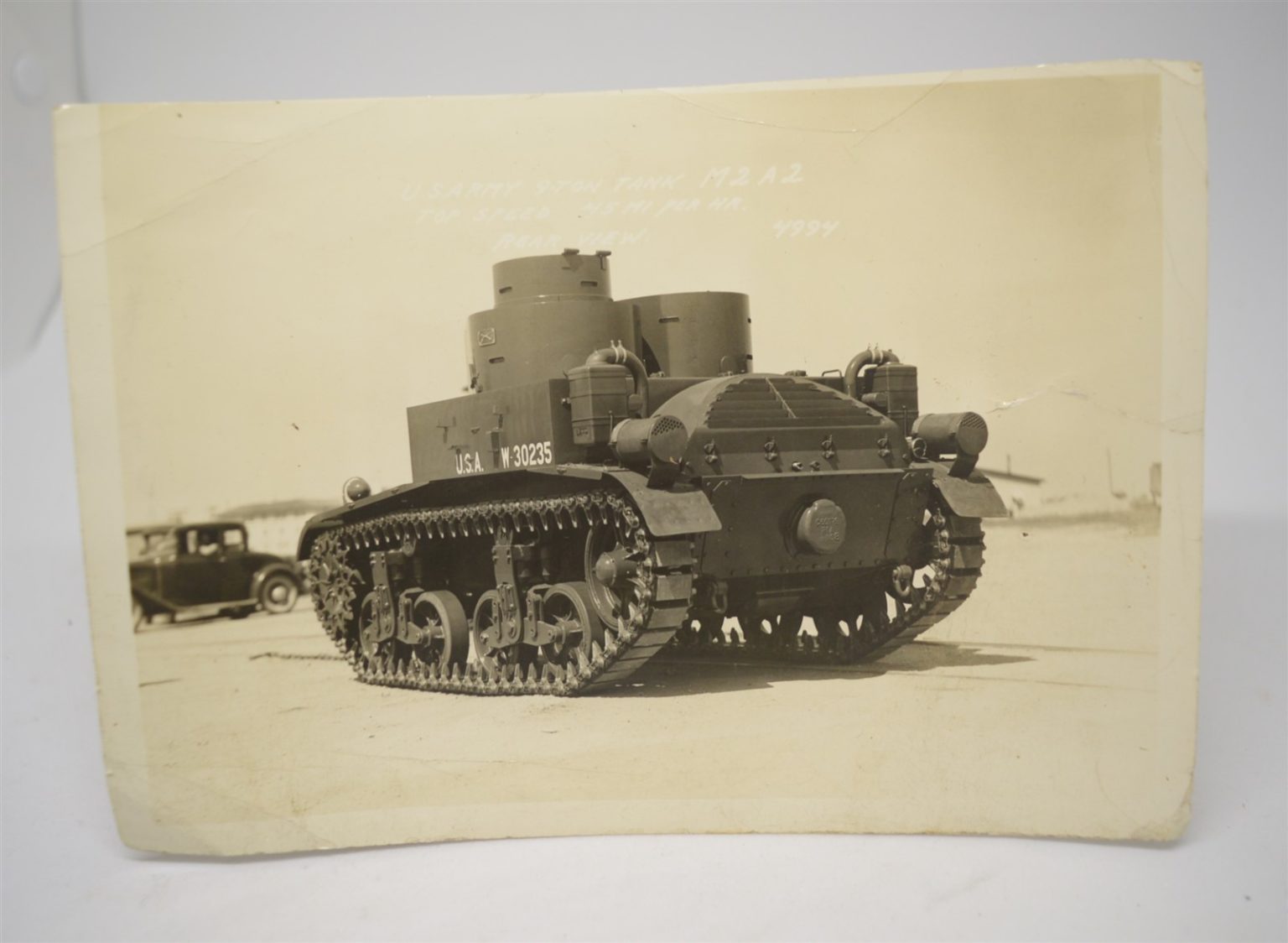 Excellent c.1930s US Army M2A2 Light Tank Photograph Rear View