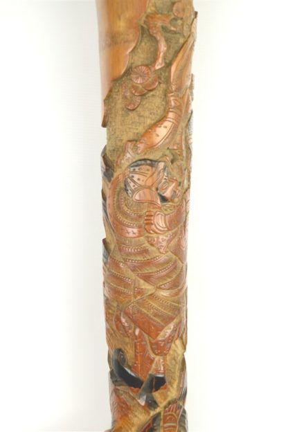 Japanese Folk Art Walking Stick Massive Bamboo Trunk Club Carved ...