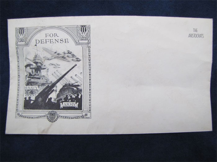 Vintage WWII Homefront Envelope Army Navy "For Defense"