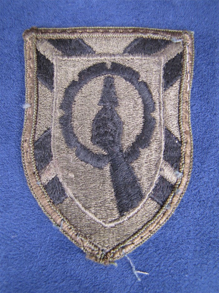 Vintage WWII Military Shoulder Patch Green Black Shield