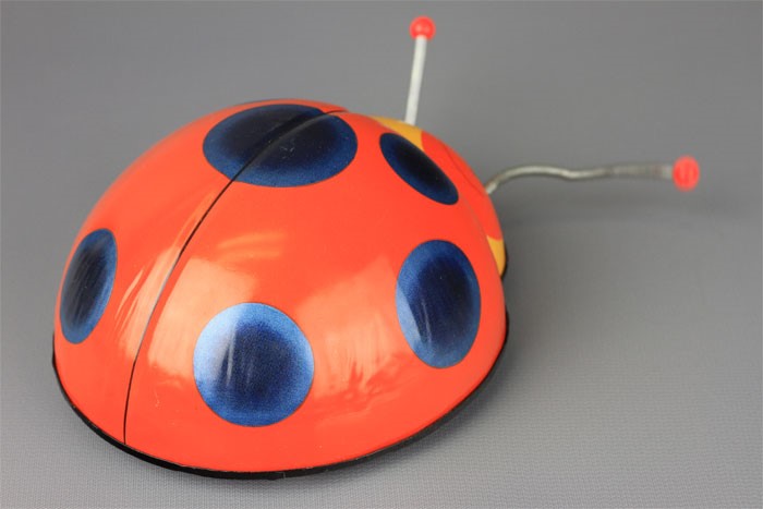 Vintage Jitterbug Tin Wind Up Toy Nomura Ishizuka Japan Ladybug w ...