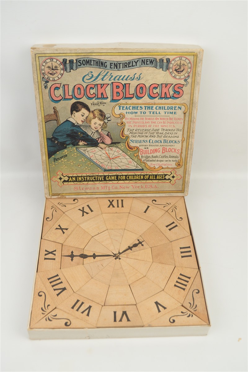 Very Rare c. 1905 Strauss MFG Co. Clock Blocks Set Complete Child ...