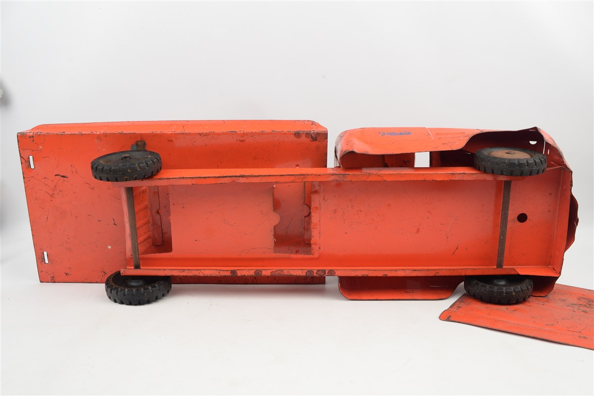Vintage Large 20" Structo Toys Pressed Steel Flatbed Wrecker Truck for ...